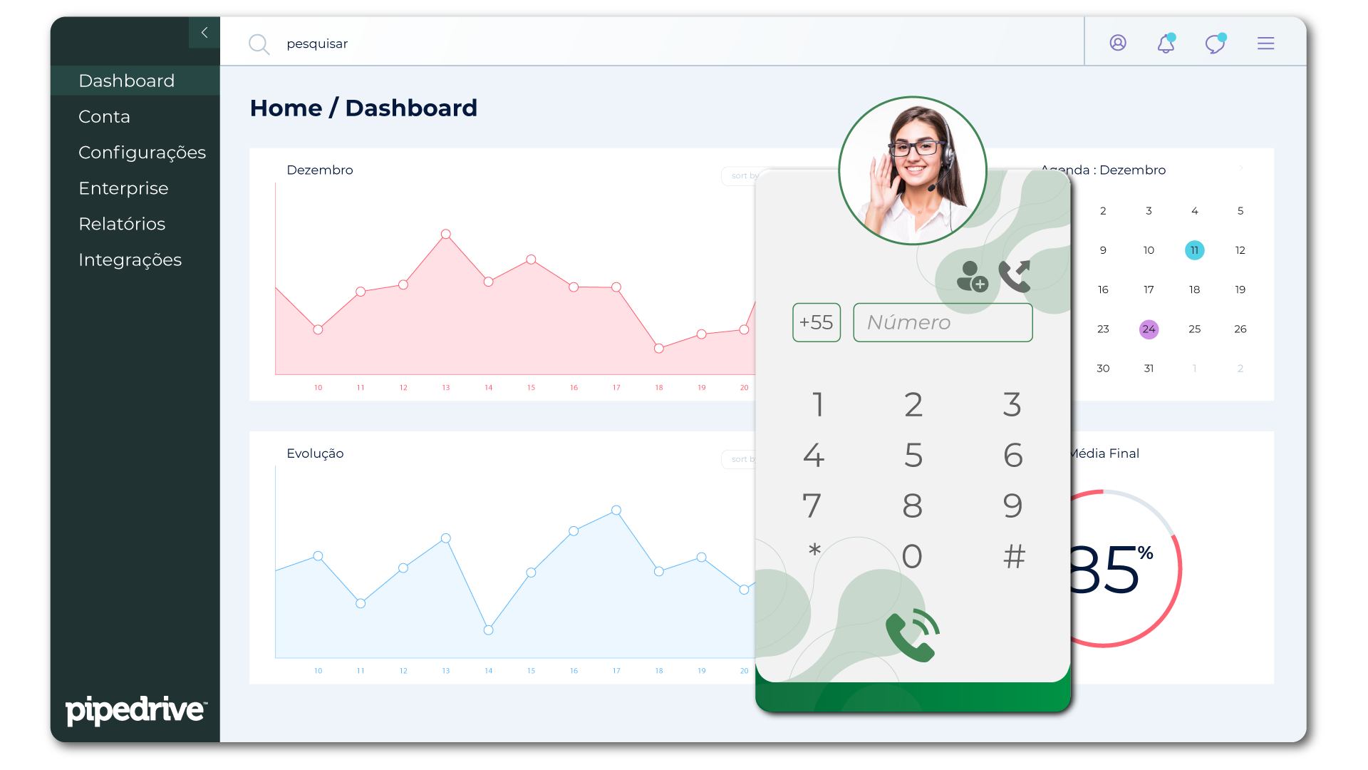 Integração Pipedrive - 55PBX